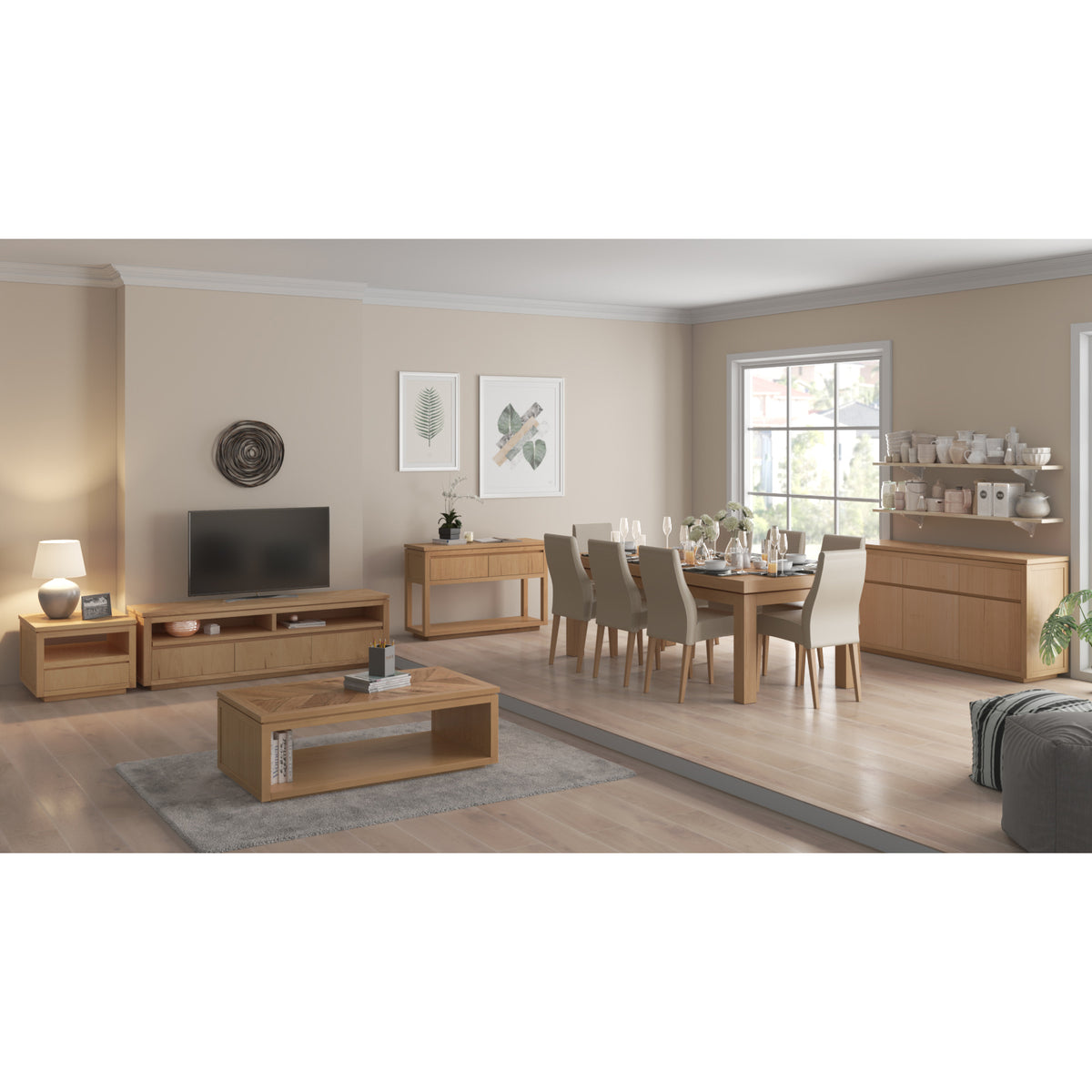 Rosemallow ETU Entertainment TV Unit 185cm 3 Drawer Solid Messmate Tim ...