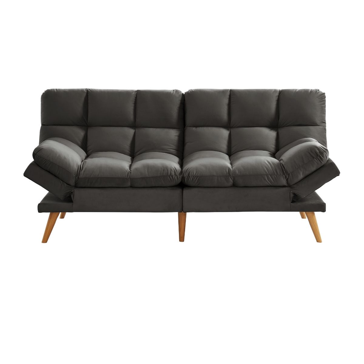 Alexa 3 Seater Velvet Sofa Bed Futon Charcoal – HearthlyHome