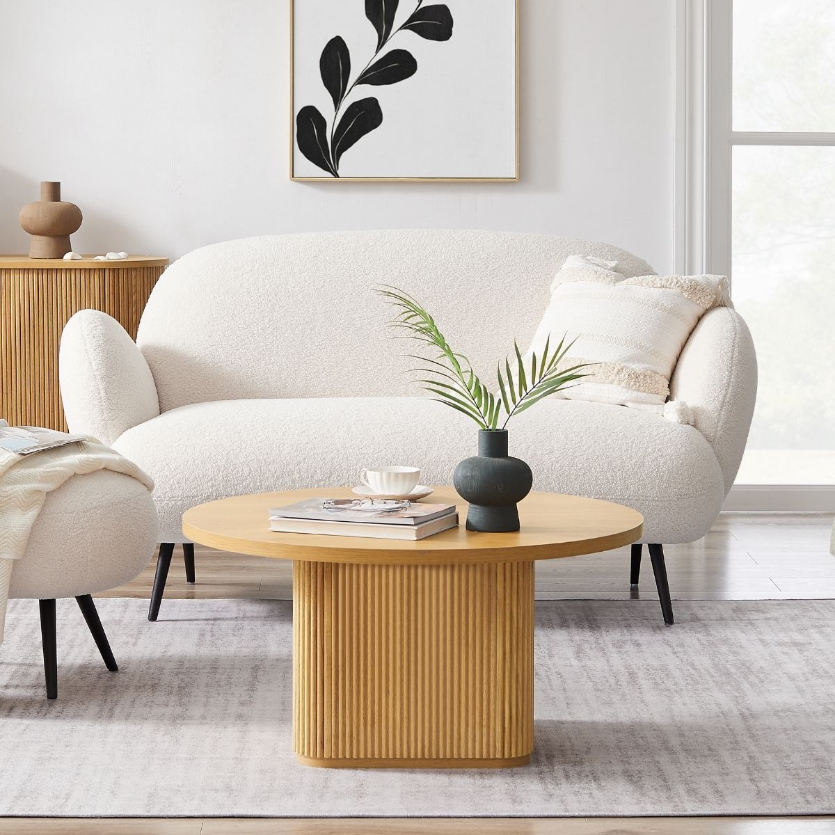 Kate Round Column Coffee Table in Natural – HearthlyHome